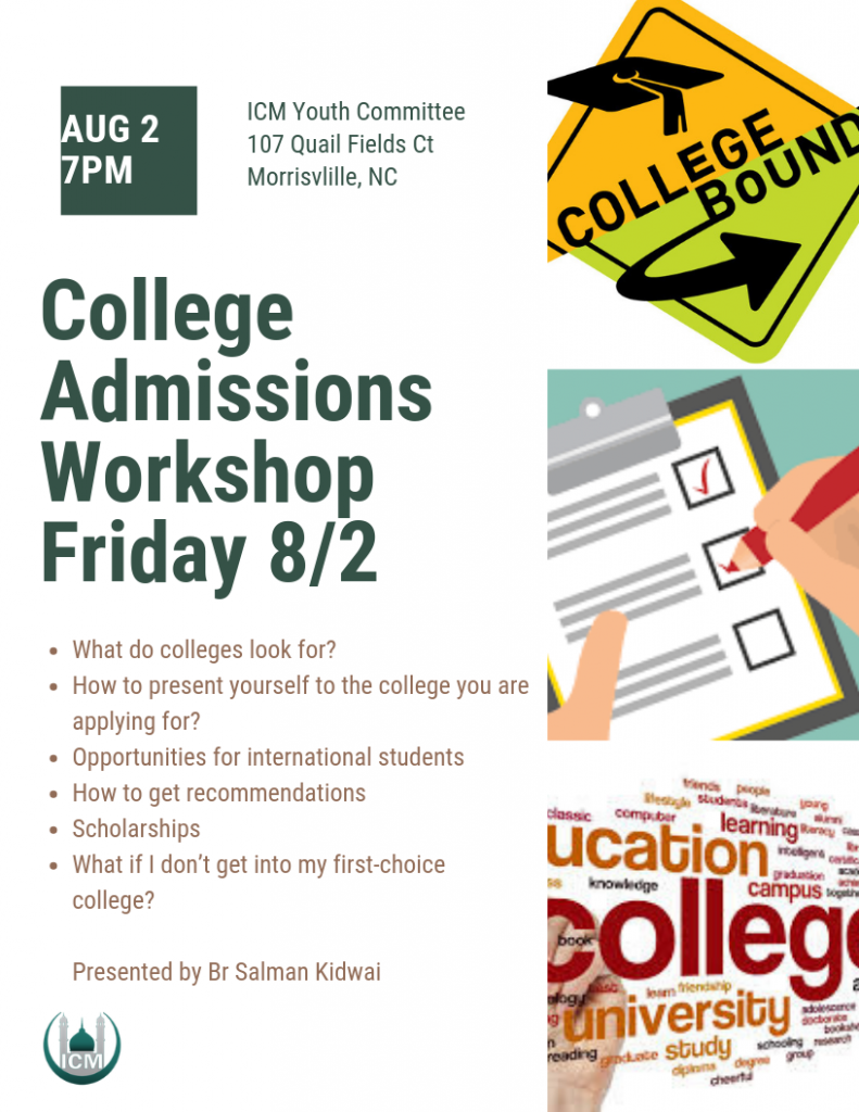 College Admissions Workshop – Islamic Center of Morrisville