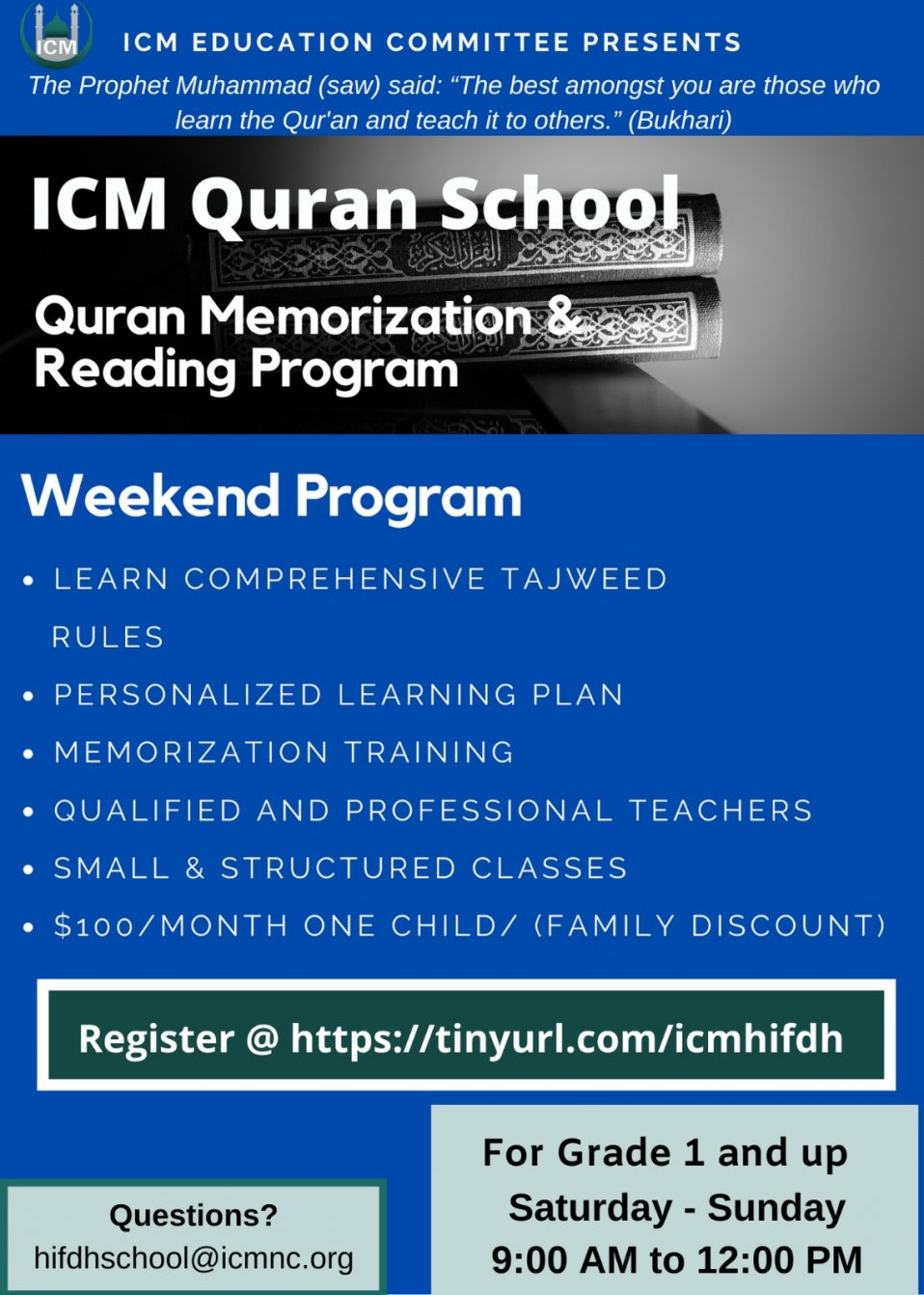 Quran Reading or Hifdh Program – Islamic Center of Morrisville