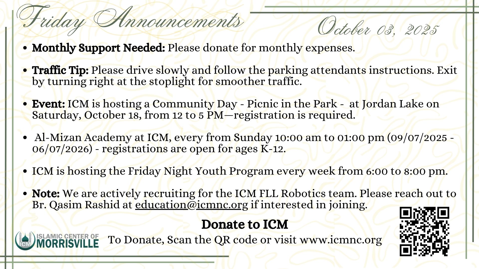 Islamic Center of Morrisville – Many Skin Colors. One Ummah. No Racism ...